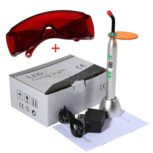 Dental 10W Wireless Cordless LED Curing Light Lamp 1800mw / Red Goggles ...