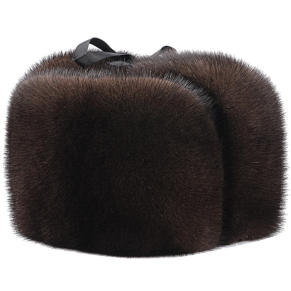 New Men's 100% Real Mink Fur Hat Winter Warm Cap Fashion Outdoor ...