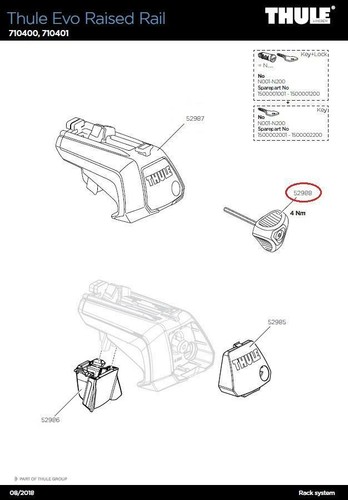 Thule torque key Evo Raised Rail black 52988 4Nm Evo Raised Rail 710400 ...