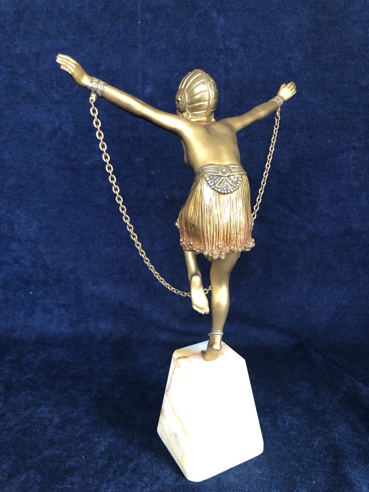 Art Deco Original Demetre Chiparus Bronze Hand Painted Figure: Chain ...
