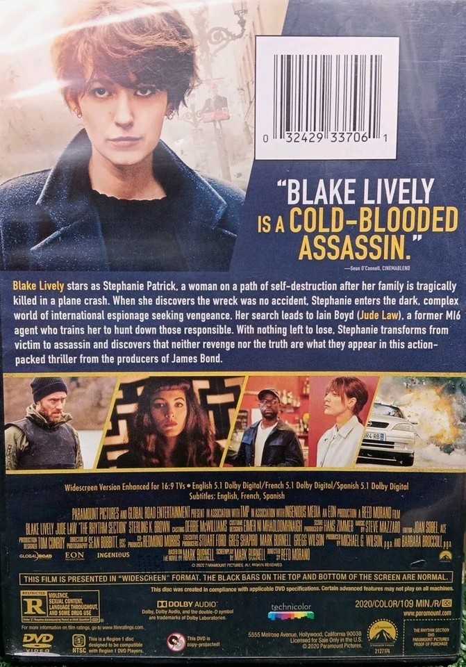The Rhythm Section DVD By Blake Lively Like New Case + Art Free S/H ...