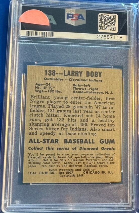 1948 Leaf #138 Larry Doby PSA 4 **Short Print HOF Rookie** | eBay