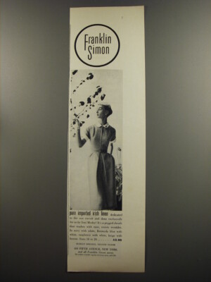 1953 Franklin Simon Dress by Joni Modes Advertisement | eBay