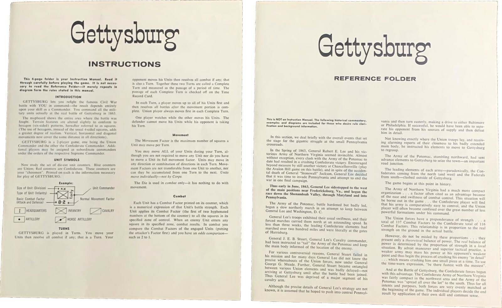 Avalon Hill, Gettysburg 1961 Civil War Game (green back token edition ...