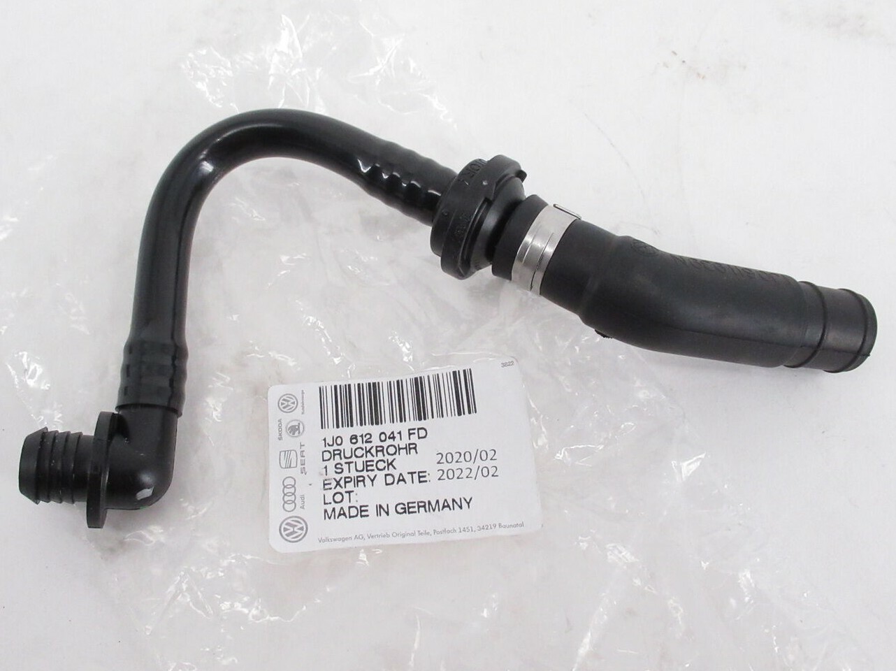 Genuine OEM VW Audi 1J0-612-041-FD Brake Booster Vacuum Hose | eBay ...