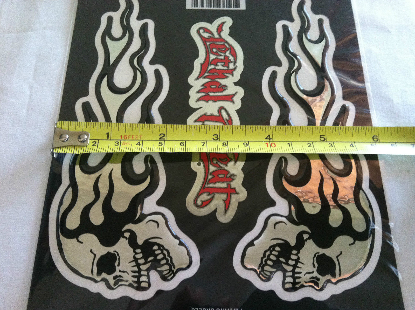 Flaming Chrome Skull Epoxy 3-D Domed Sticker Decal Set for Tool box & Cabinets | eBay
