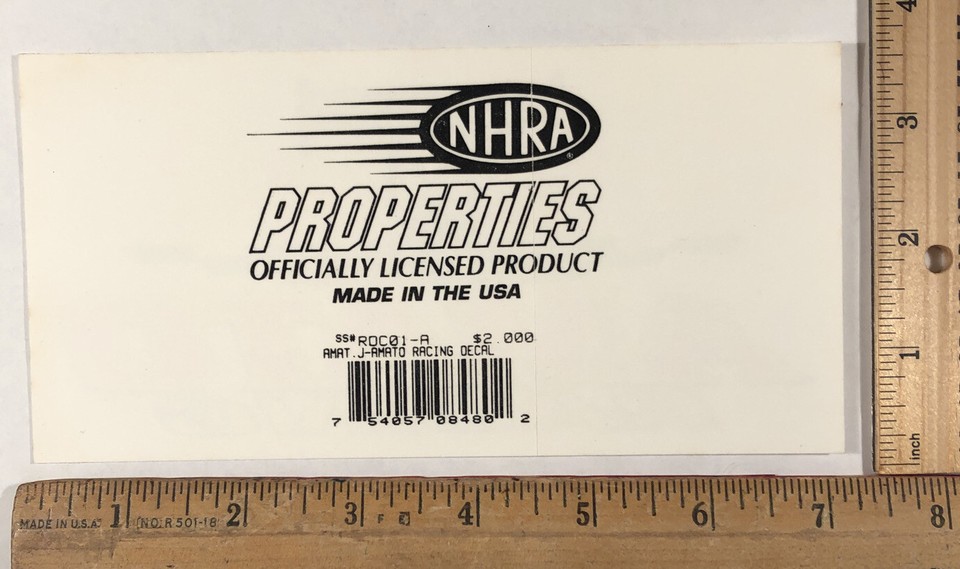Vintage Joe Amato NHRA Dragster Decal Sticker Top Fuel Drag Racing | eBay