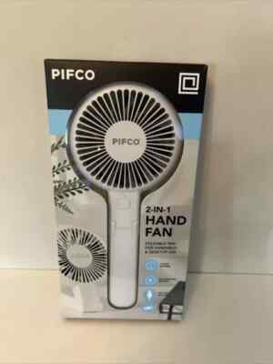 Pifco 2in 1 Hand-held Desk Fan Cooler Cooling USB Rechargeable Powerful ...