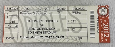MLB 2012 03/23 BALTIMORE ORIOLES vs BOSTON RED SOX Spring Training ...
