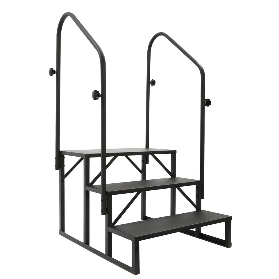 Steel RV Step 3-step Stairs Steps with Handrail for Home RV Camper ...