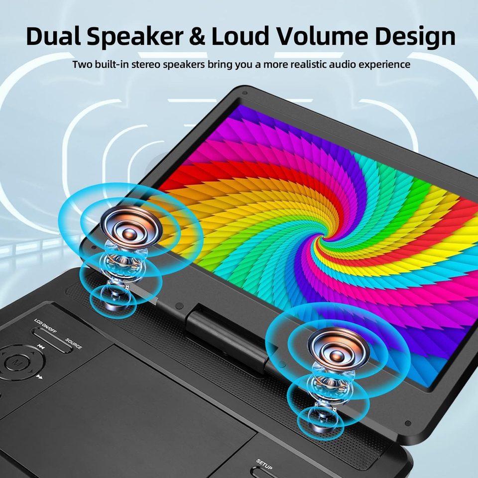 16.5" Portable TV/DVD Player Combo with 14.0" Large HD Swivel LED ...