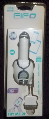 FIFO 30-Pin Retractable 3' Car Charger-iPhone 4 & Similar Cell Phones ...