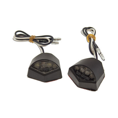 Surface Mount Light White Black Motorcycle Gator LED Turn Signal Marker ...