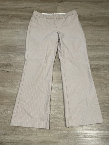 Express Editor Pants Womens Sz 4 Business Casual Beige Striped Pockets ...