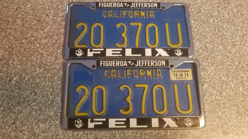 1970 California Commercial License Plates, 1974 Validation Sticker, DMV ...