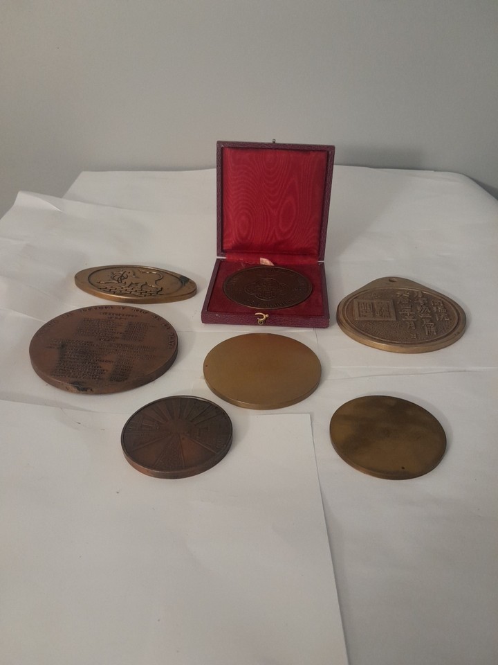 Vintage Bank Medals, Multiple Countries Italy, Chile, Equador, Korea ...