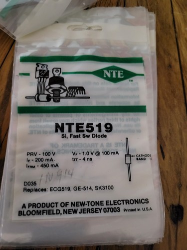 Lot Of 12 Vintage NTE NTE519 Si Fast SW Diode | eBay