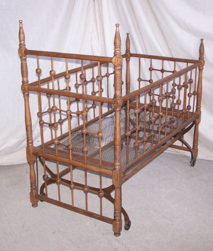 Antique Victorian Doll Crib and Rocking Cradle | eBay