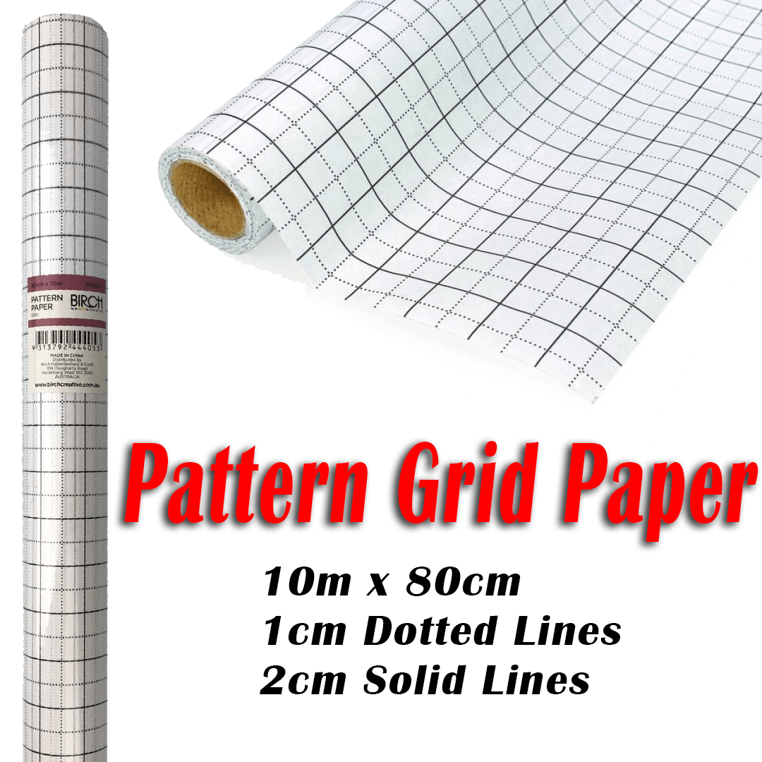 Grid Pattern Tracing Paper 10m x 80cm Roll - Printed Dressmakers Sewing ...