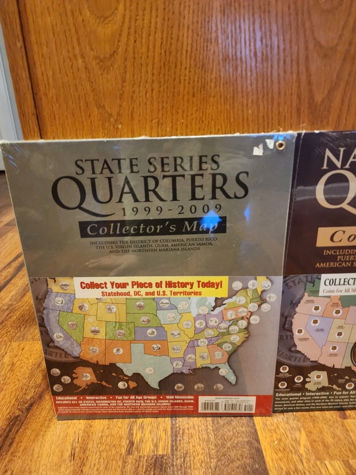 US State Series Quarters Coin Collectors Display Wall Map 1999-2009 ...