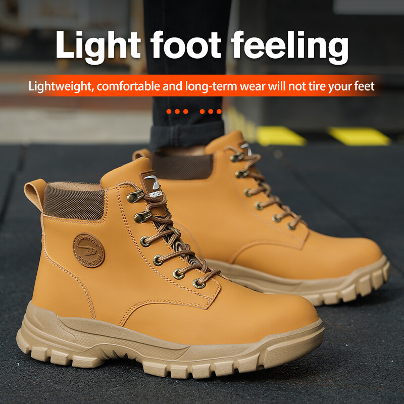 Men's Work Boots Safety Steel Toe Shoes Industrial Anti-Slip Waterproof ...
