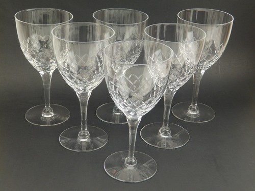 Vintage Set 6 Seneca Cut Crystal #1430 Kimberly Water Goblets Wine ...