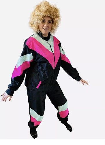 Mens Ladies 80s Shell Suit Fancy Dress Costume Scouser Tracksuit ...