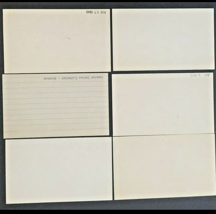 Lot 19 US Senator & Governor Vintage Signed Index Cards Harry Bird ...
