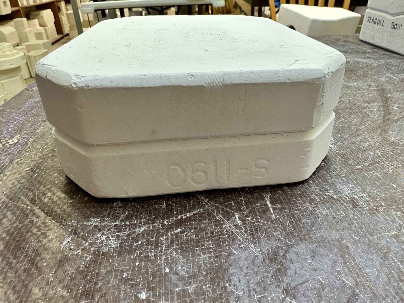 VINTAGE SCIOTO CERAMIC MOLD #S-1190 LIGHTED RUDOLPH SCENE CARD 7 1/2"T ...