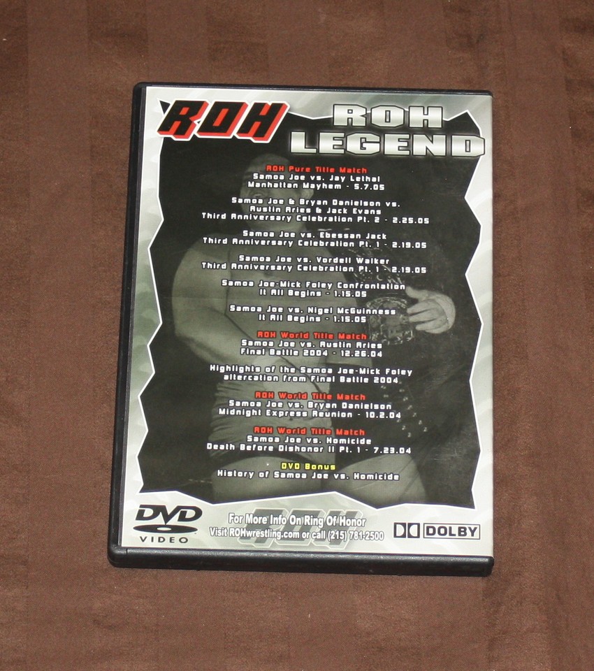 ROH LEGEND THE BEST OF SAMOA JOE VOL.3 (DVD) WWE NXT TNA RING OF HONOR ...