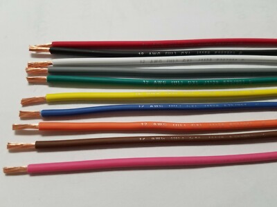 10 COLORS 12 AWG GAUGE GXL AUTOMOTIVE HIGH TEMP WIRE WITH LEGEND PRINT ...