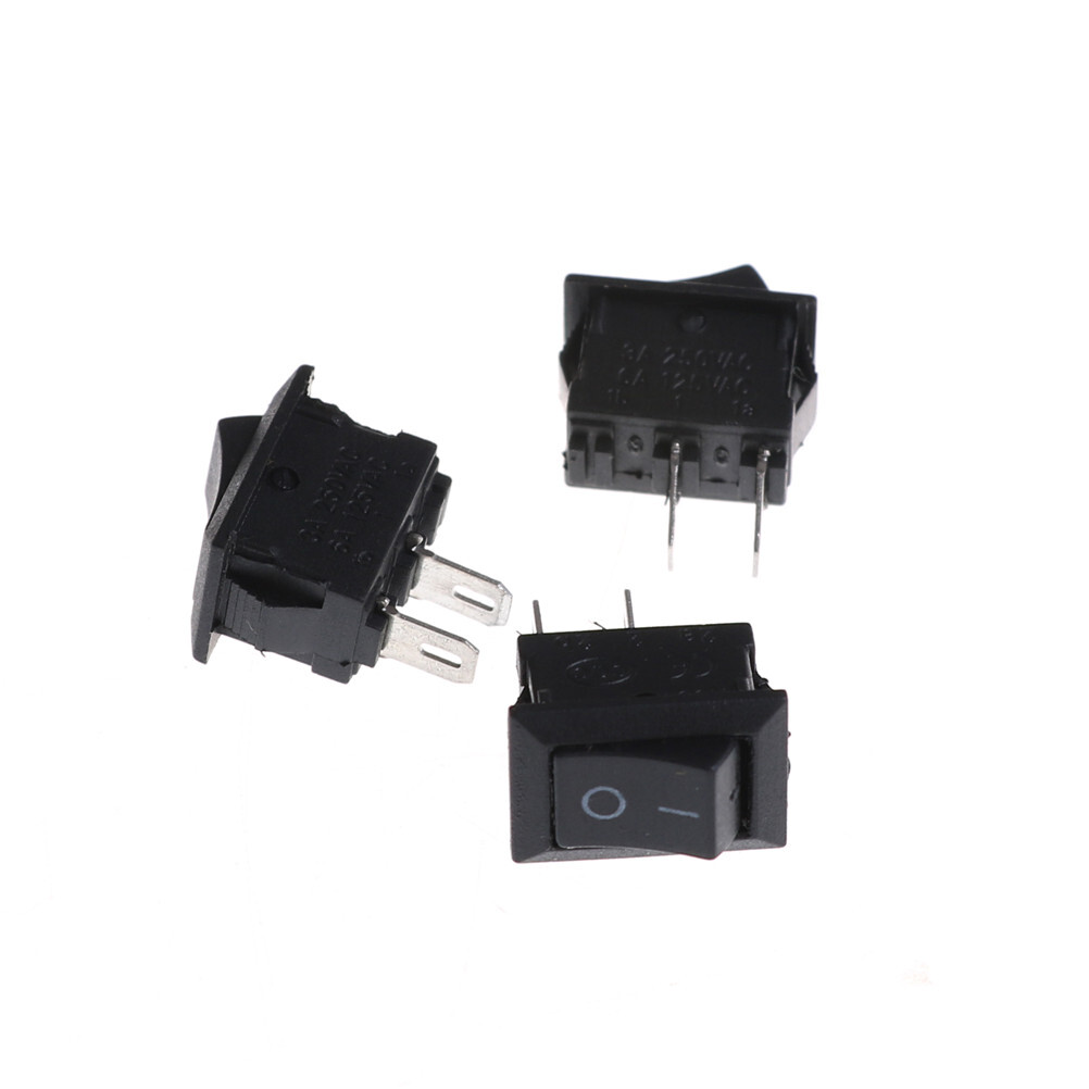 10x 10*15MM Small Black Rocker Switch KCD1-11 250VAC/3A 6A 125V AC 2P ...