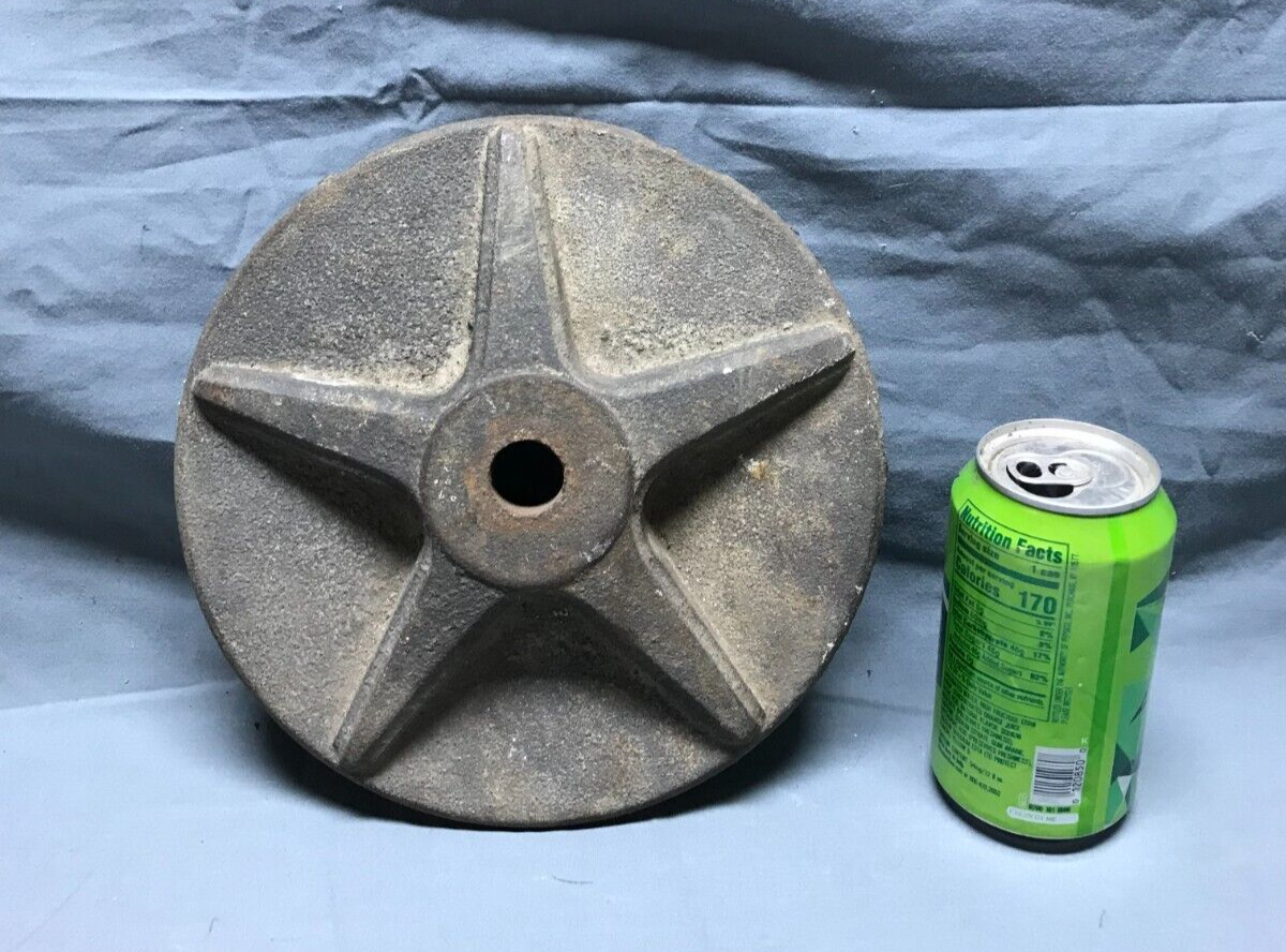 VTG 9" diameter Cast Iron Decorative Plate Star Stone Wall Anchor Old ...