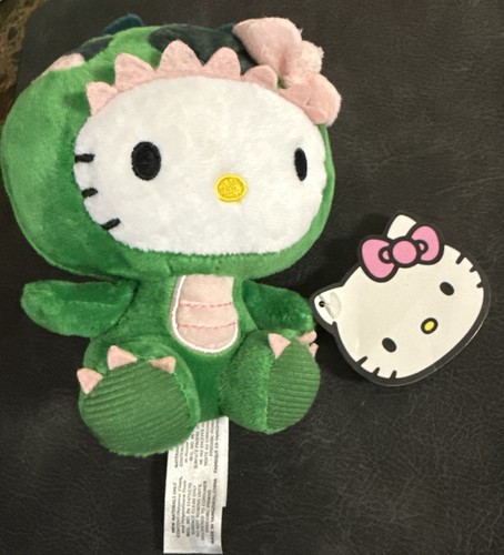 Hello Kitty 11.5” Green Dinosaur Plush Toy Stuffed Animal Sanrio Dino ...