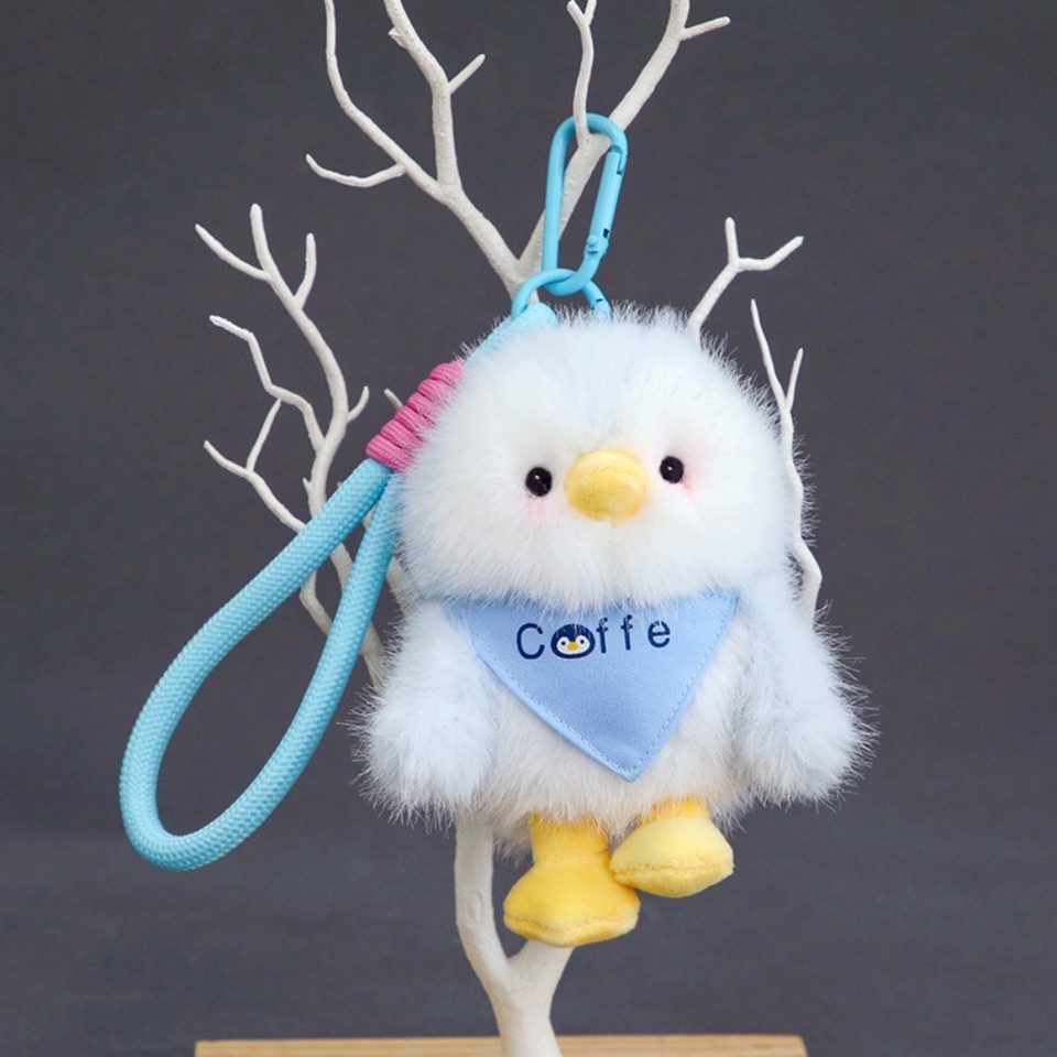 Lifelike Penguin Plush Keyring Fluffy Cute Animal Plush Keychains Home ...