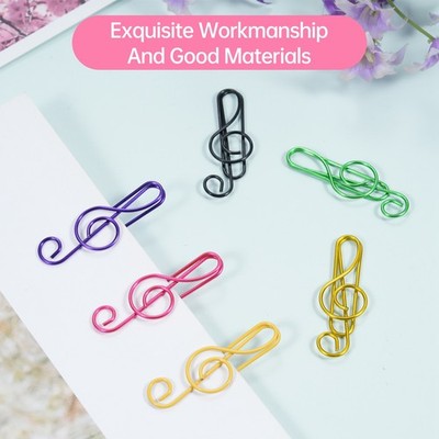 50pcs Paper Clips Cute Metal Wire Adorable Music Notes Paper Clips For ...