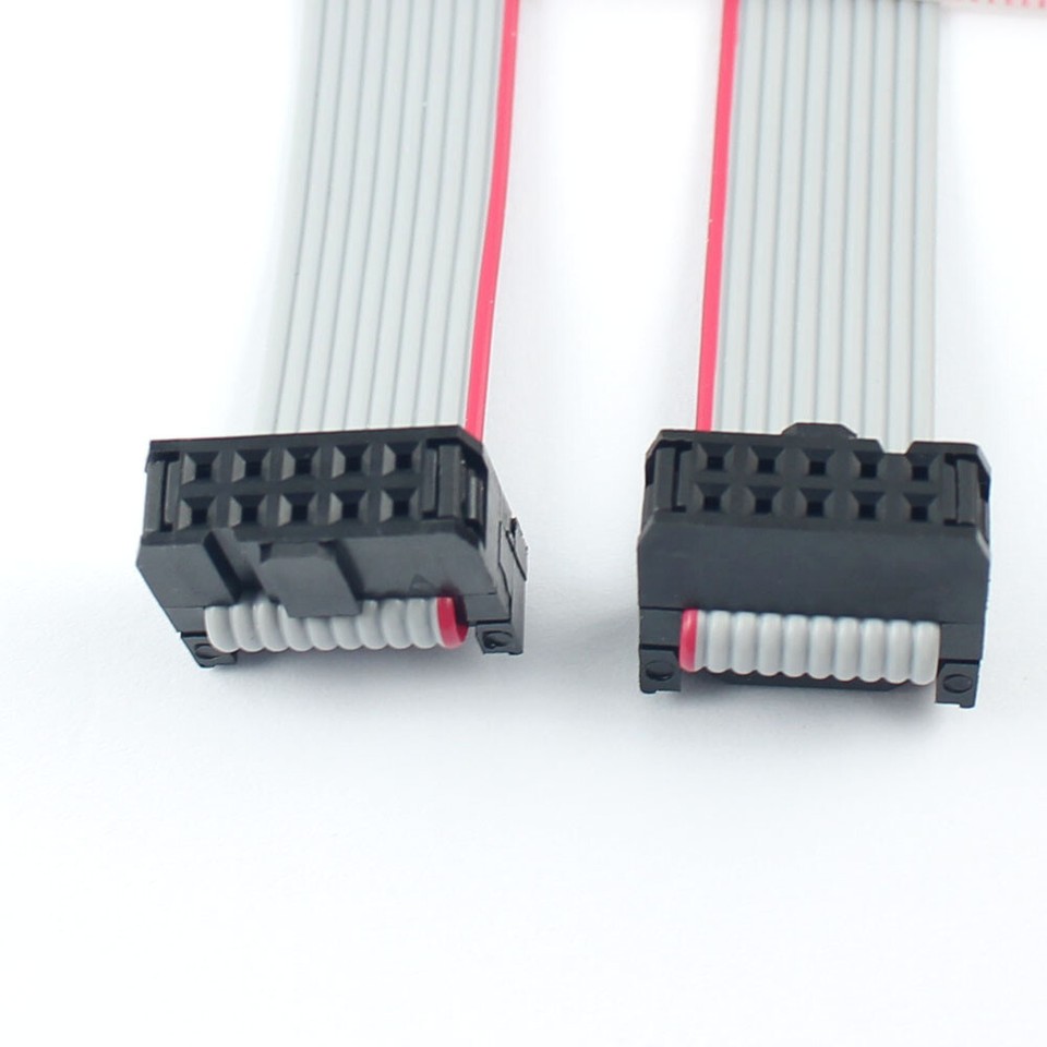 2Pcs 2.54mm Pitch 2x5 Pin 10 Pin 10 Wire IDC Flat Ribbon Cable Length ...
