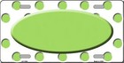 Lime Green White Polka Dot With Center Oval License Plate Tag LP1364 | eBay