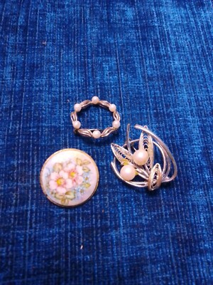 Bulk Vintage Brooches Faux Pearl Filigree Floral | eBay Australia