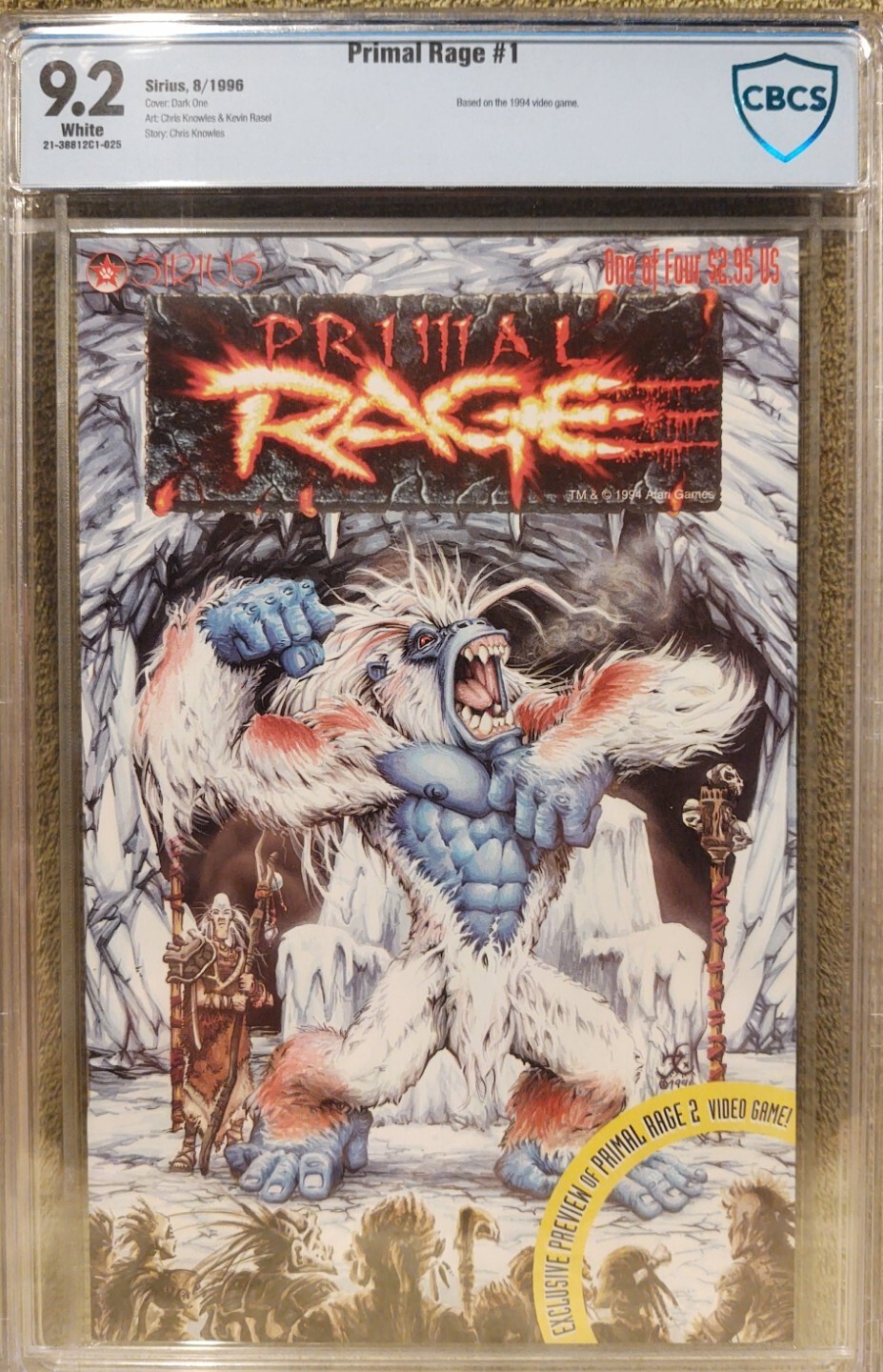 PRIMAL RAGE 1 CBCS 9.2 wp BLIZZARD ARCADE VIDEO GAME SIRUS COMICS 1996 ...