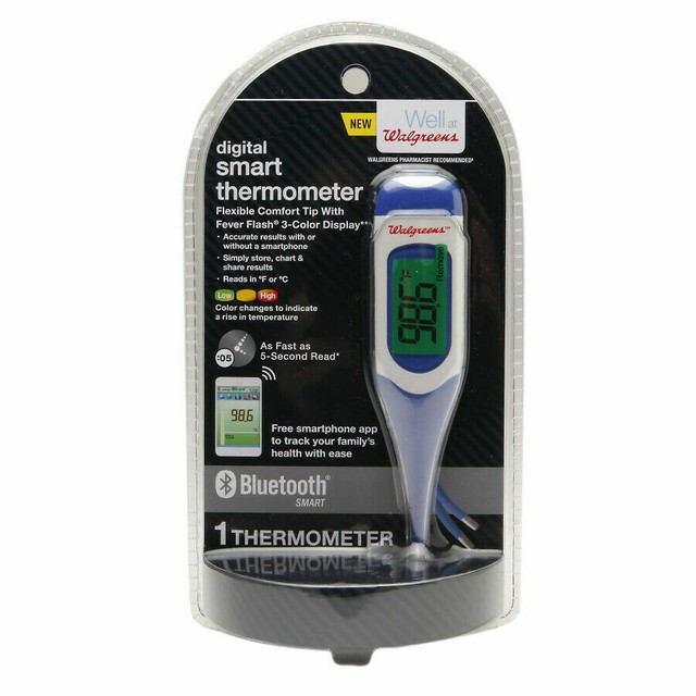 Walgreens Digital Smart Thermometer W/ Bluetooth & 3color Flash Display ...