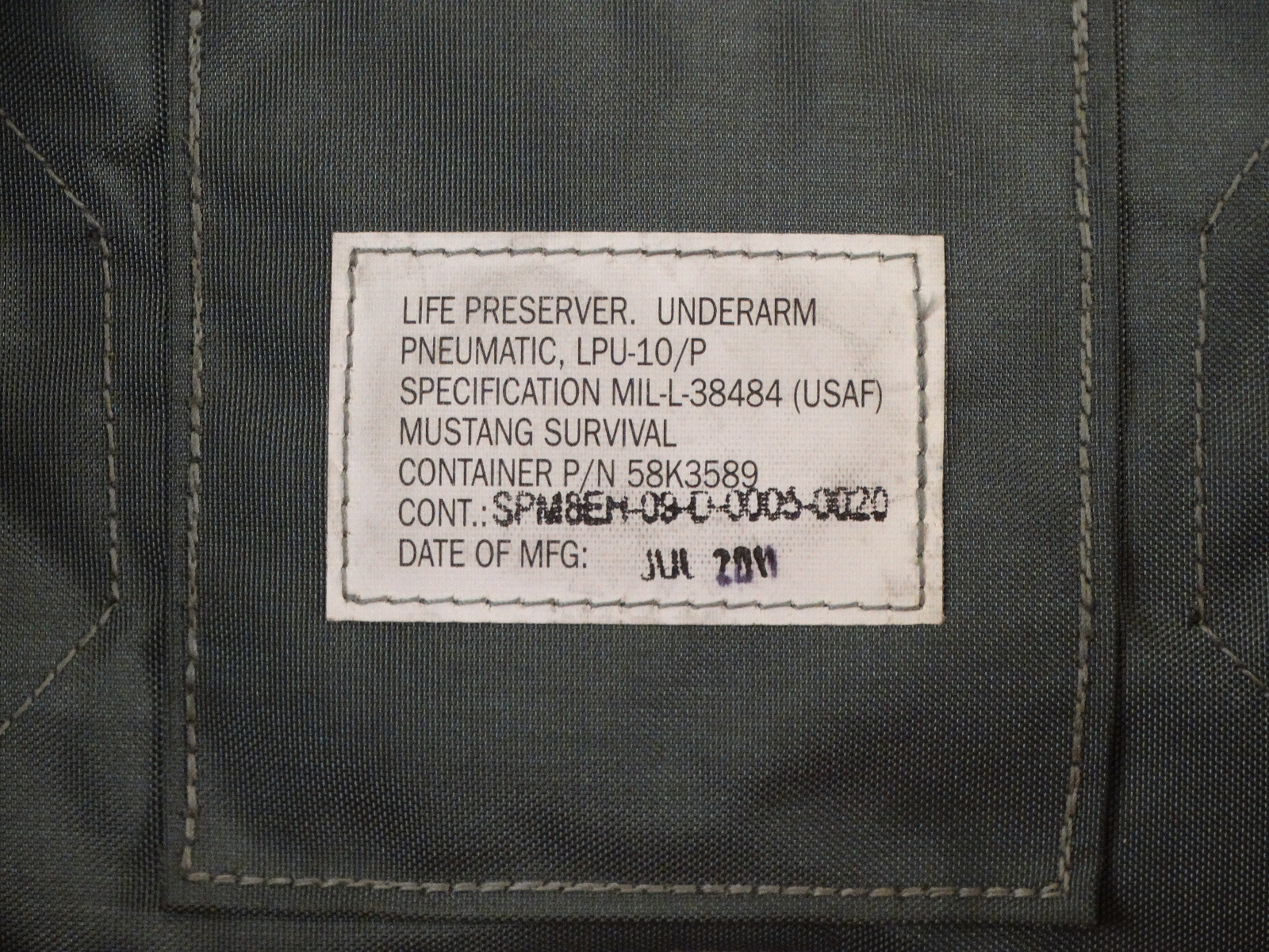 US Air Force Mustang Survival LPU-10/P Life Preserver | eBay