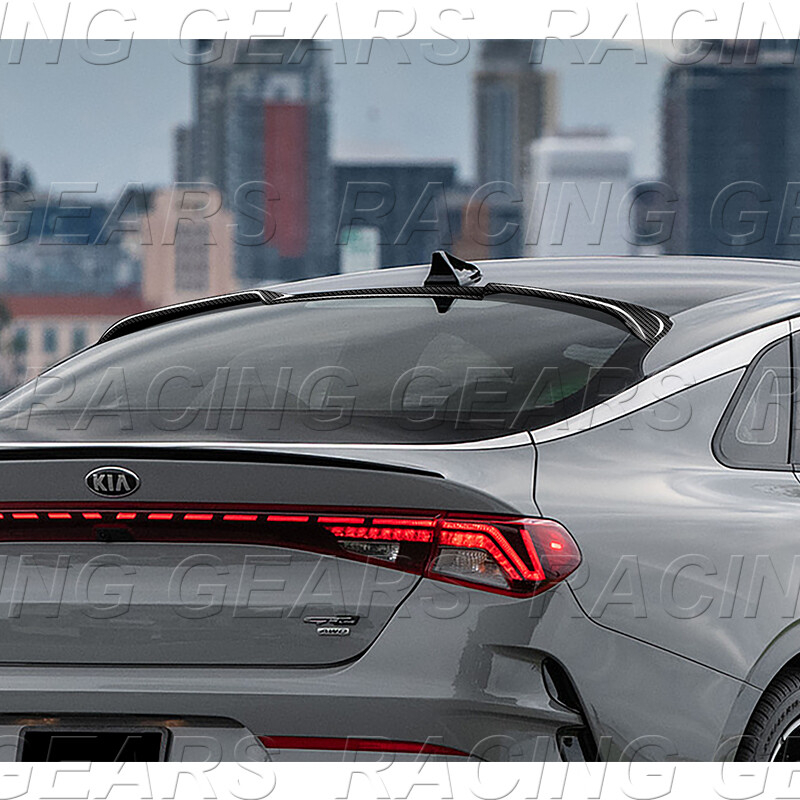REAL CARBON FIBER REAR ROOF WINDOW VISOR SPOILER WING FIT 21-23 KIA K5 ...