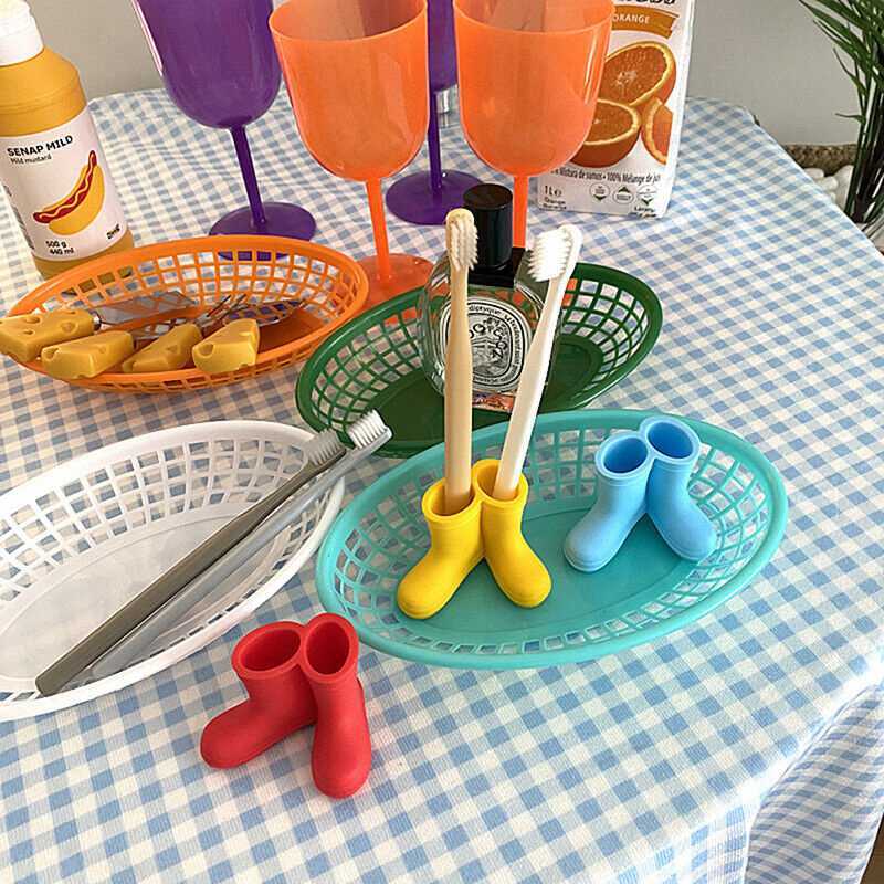 Cartoon Rack Creative Rain Boots Silicone Organizer Toothbrush Holder ...