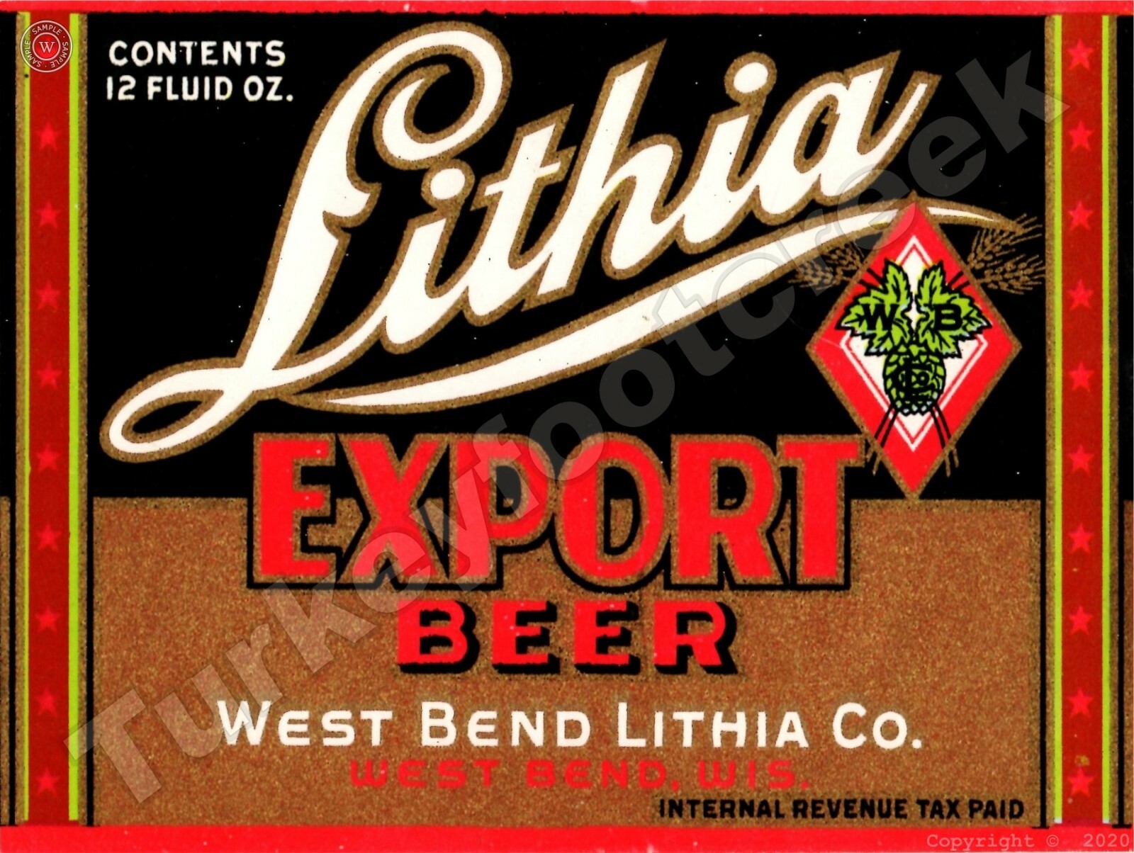 Lithia Export Beer Label 9" x 12" Metal Sign | eBay