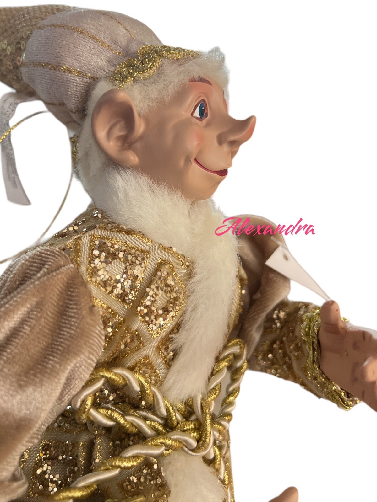 Christmas Posable Elf limbs Are Flexible 19” Gold Champagne Ornament ...