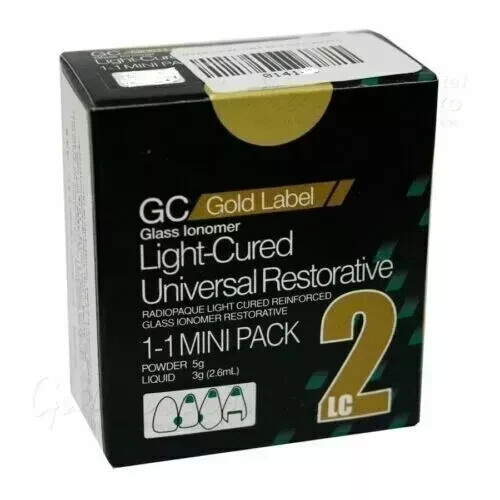 GC Fuji LC 2 Light Cure Gold Label Restorative Glass Ionomer Dental ...