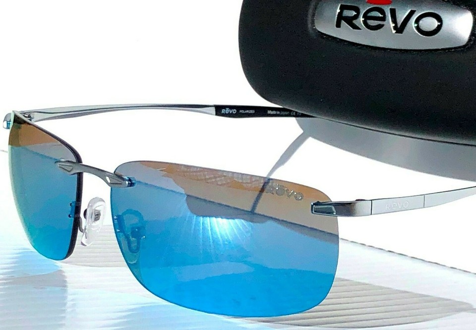 NEW* REVO DESCEND Z Metal Satin Chrome POLARIZED Blue Water Sunglass ...