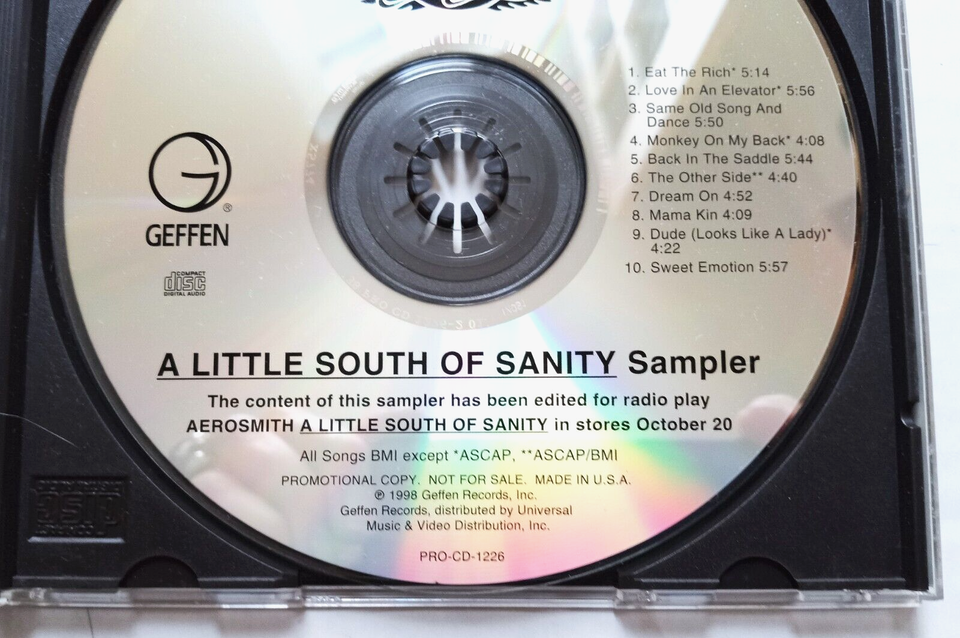 AEROSMITH "A Little South of Sanity" Promotional 10-Song CD Sampler ...