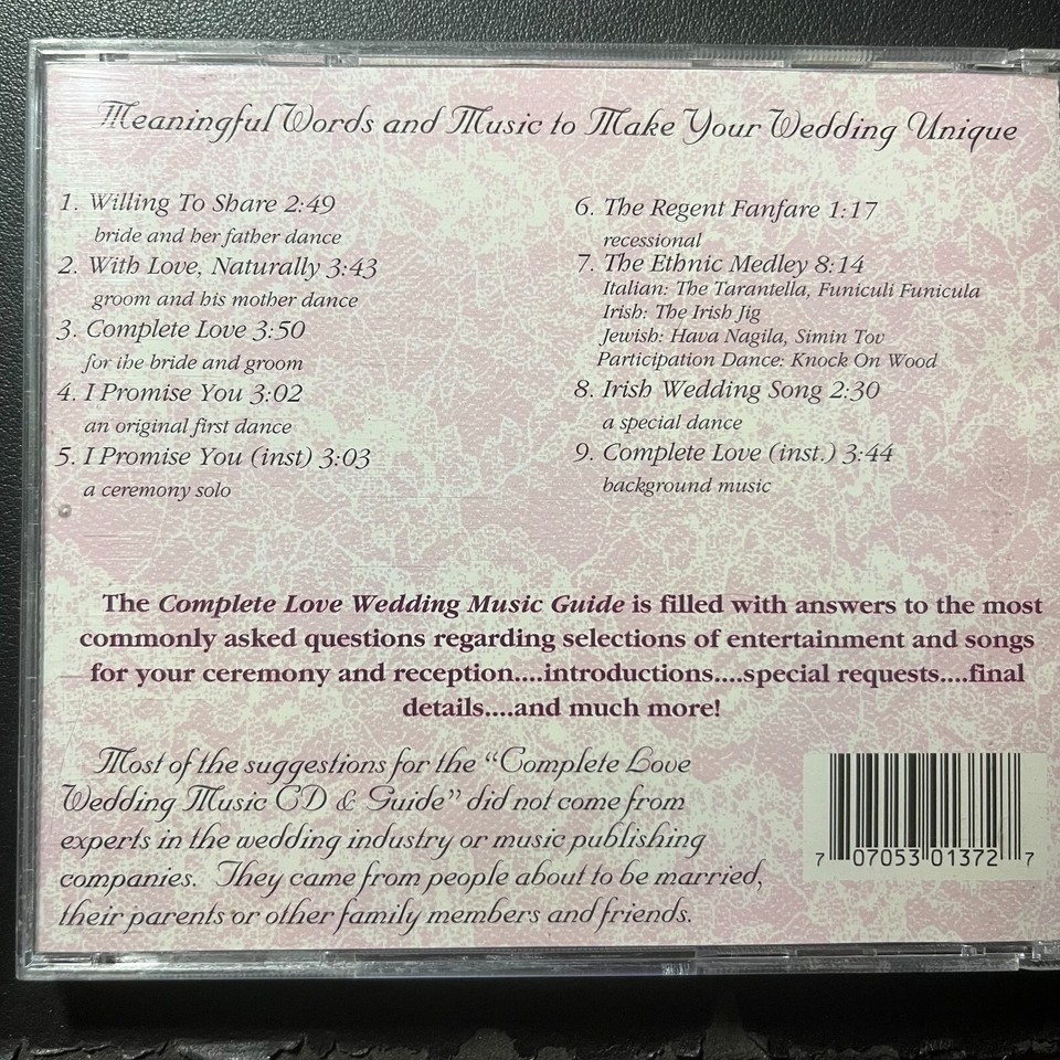 Complete Love Wedding Music And Guide by Bob Larro Orchestra (CD, 2004 ...